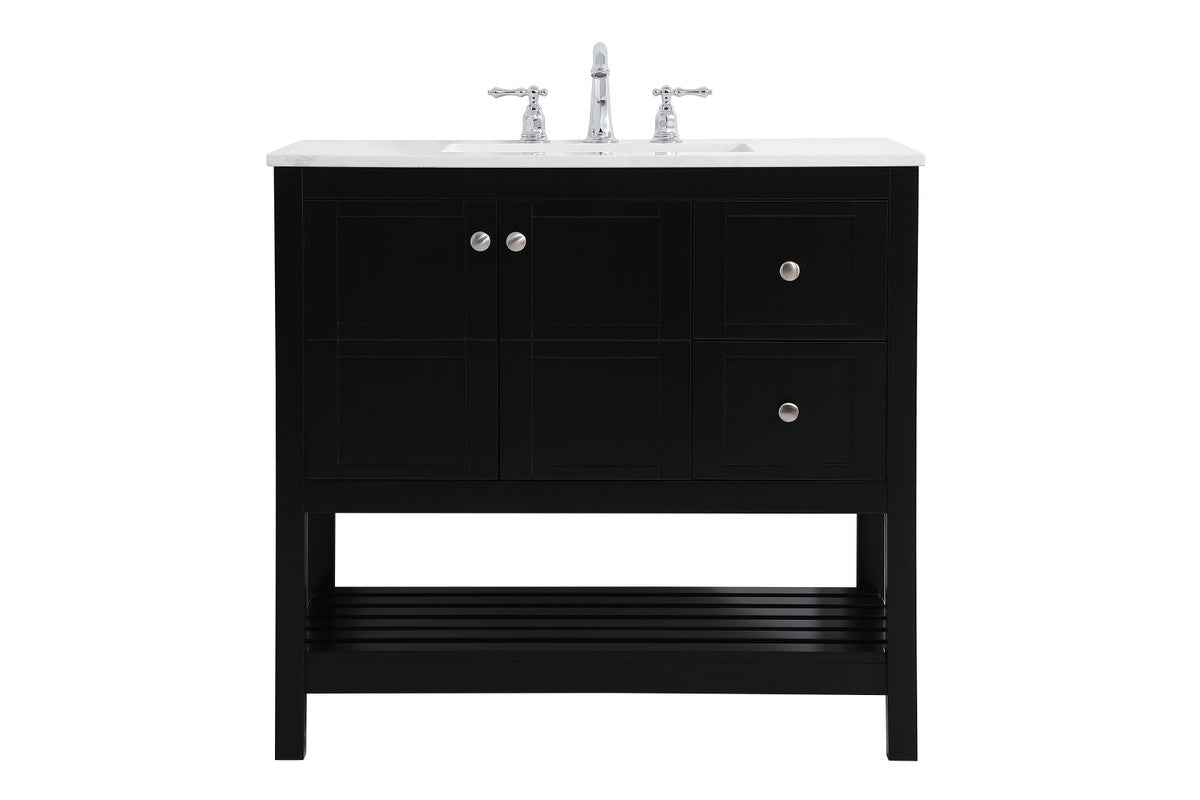 Elegant Lighting - VF16436BK - Single Bathroom Vanity - Theo - Black ...