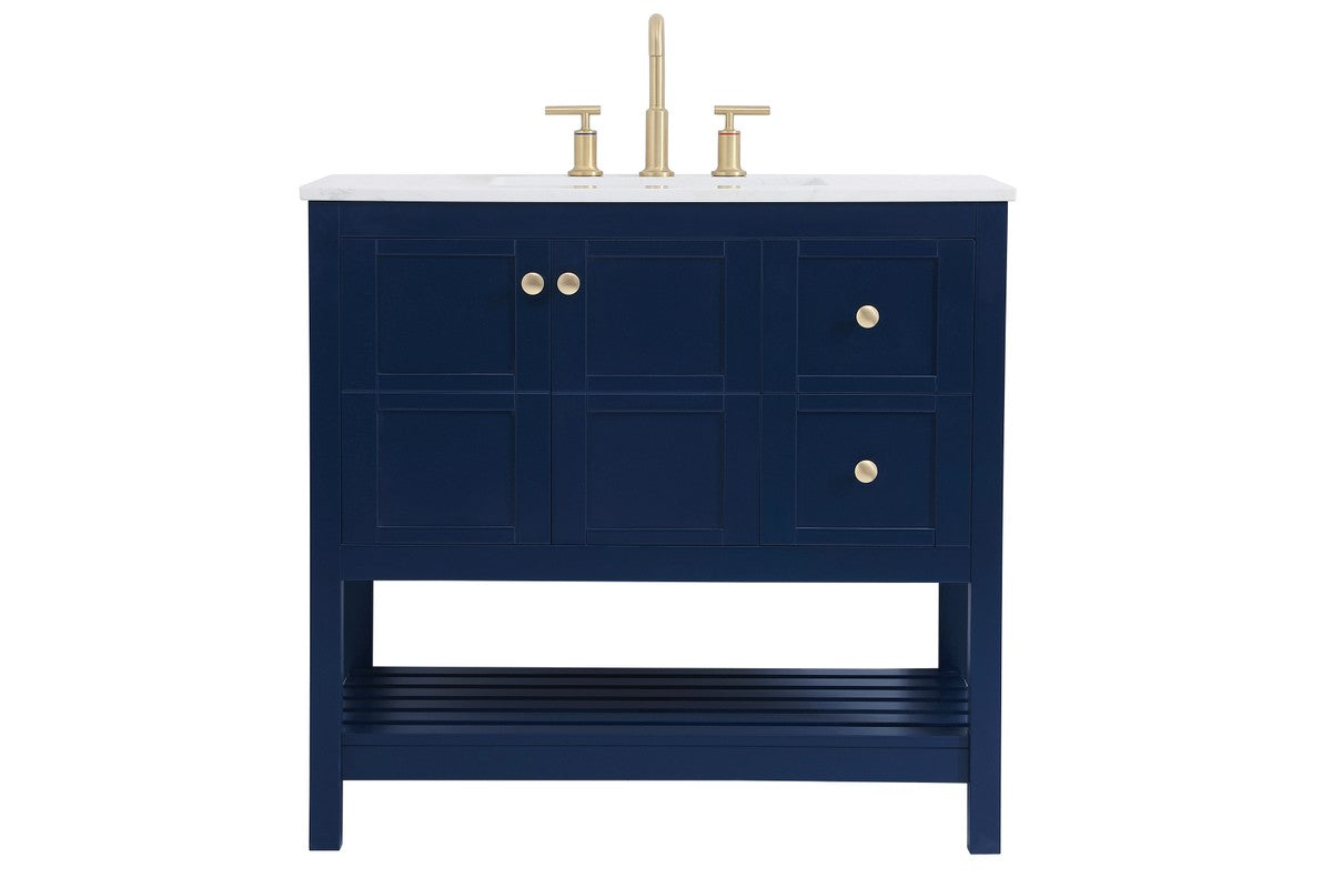 Elegant Lighting - VF16436BL - Single Bathroom Vanity - Theo - Blue ...