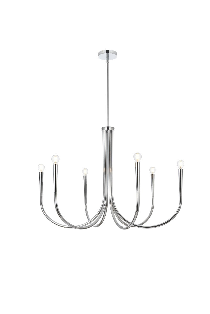 Elegant Lighting - LD722D36C - Six Light Chandelier - Layne - Chrome ...