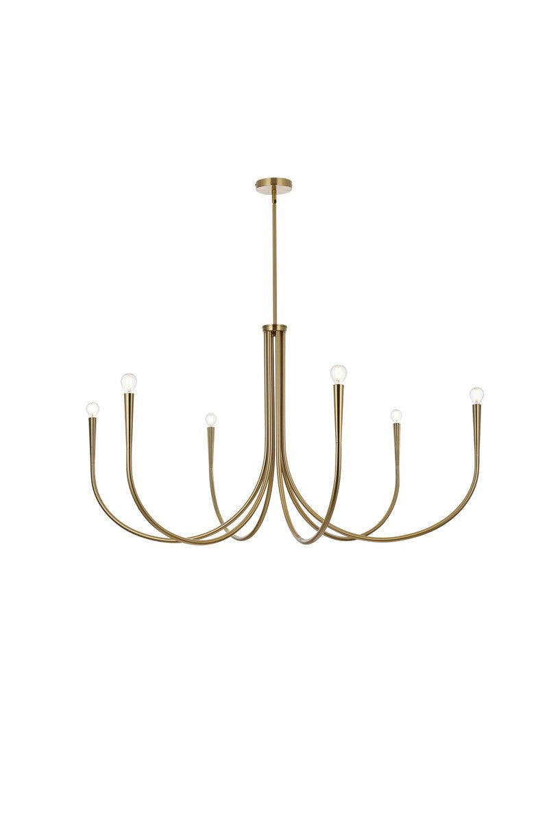 Elegant Lighting - LD722D50SG - Six Light Chandelier - Layne - Gold ...