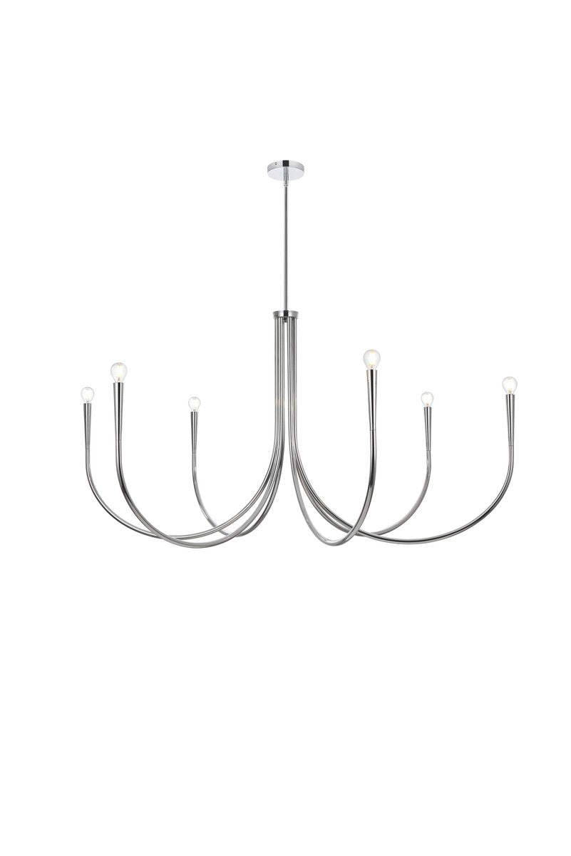 Elegant Lighting - LD722D55C - Six Light Chandelier - Layne - Chrome ...