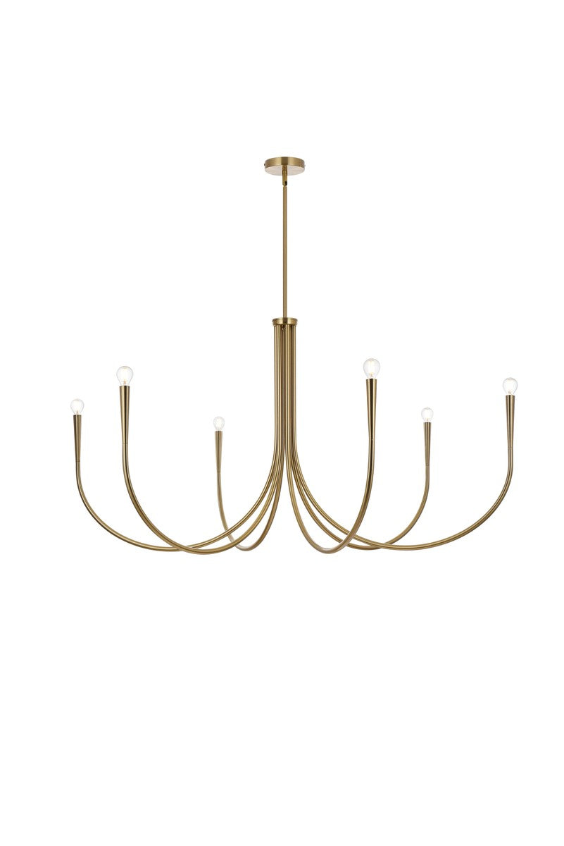 Elegant Lighting - LD722D55SG - Six Light Chandelier - Layne - Gold ...