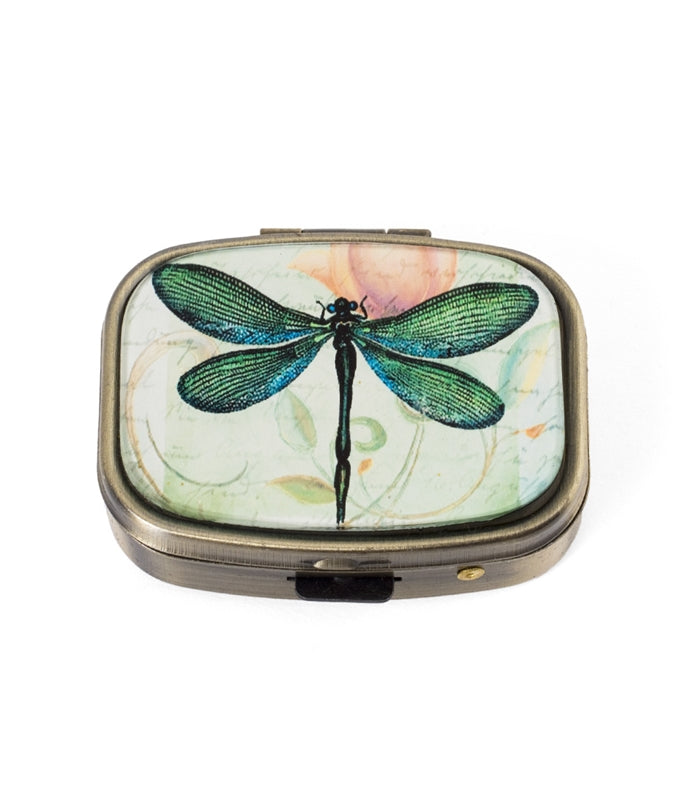 Design Shop Green Dragonfly Print Pill Box – Design Shop By Shell
