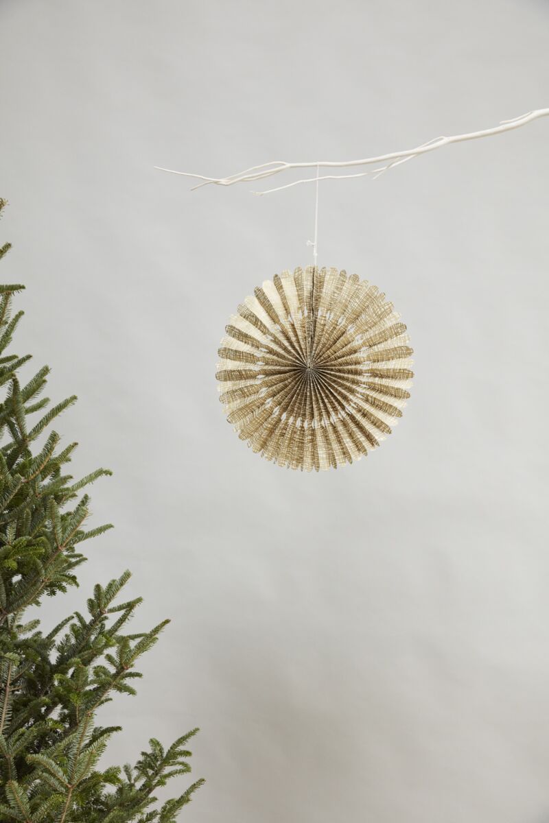 Design Shop Gold Burnished Paper Fan Grid, 16" X 16", Set of 4 ...