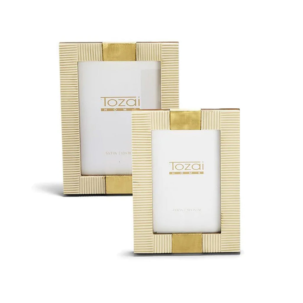 Design Shop Brass And Beige Photo Frame, Set of 2 – Design Shop By Shell