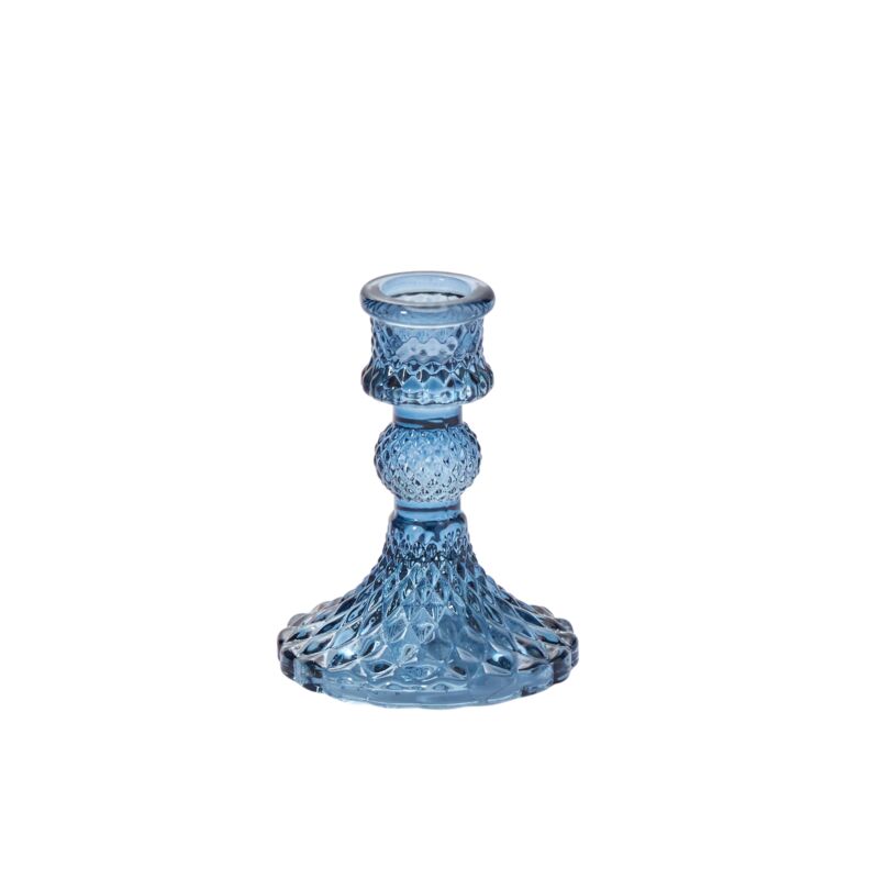 Design Shop Blue Gillian Candlestick, 3" X 4", Set of 2. – Design Shop ...