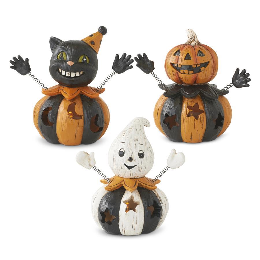 Design Shop Assorted 4.25 Inch Resin Spring Arm LED Halloween Figurine ...