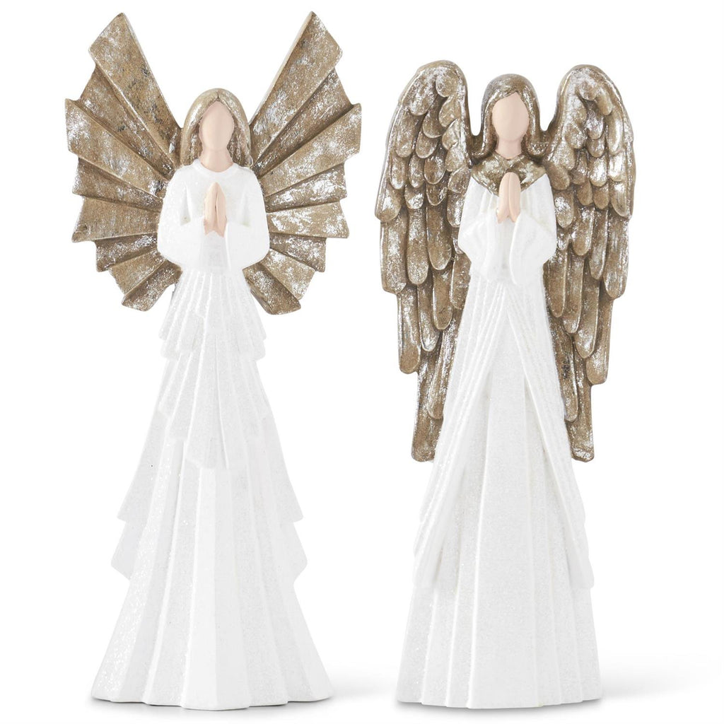 Design Shop Set of 2 White Glittered Praying Angels – Design Shop By Shell
