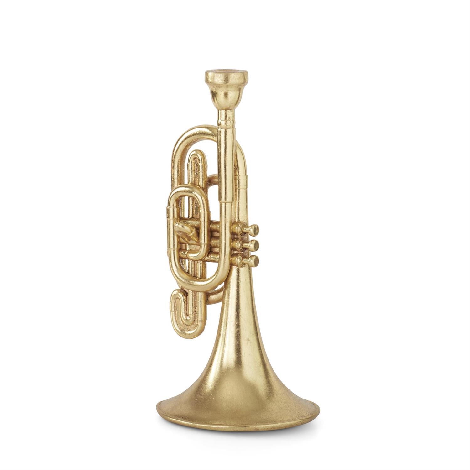 Design Shop 17 Inch Gold Foiled Trumpet Taper Candleholder – Design ...