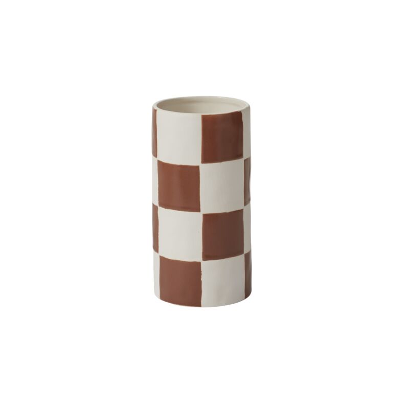 Design Shop Terracotta Checkerboard Collection Vase, 4" X 8". – Design ...