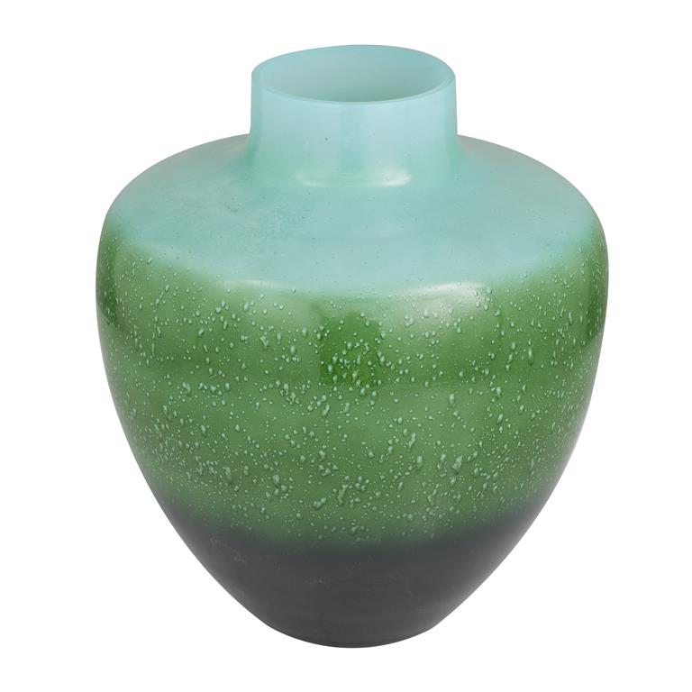 UMA Home Decor Green Glass Handmade Vase, 12" X 12" X 13" – Design Shop ...