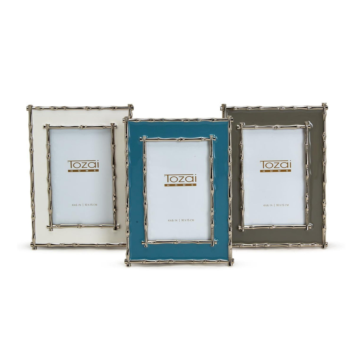 Design Shop Brynn Silver Bamboo Border Photo Frame Asst 3 Colors ...