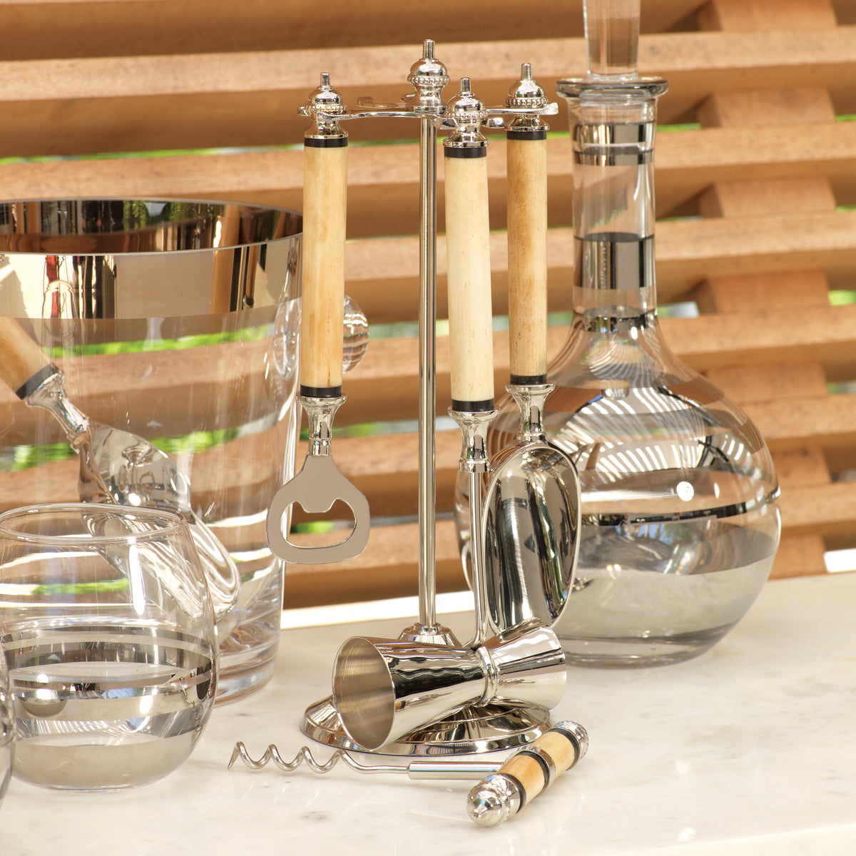 Zodax 5-Piece Mikhola Bar Tool Set with Bone Handles – Design Shop By Shell