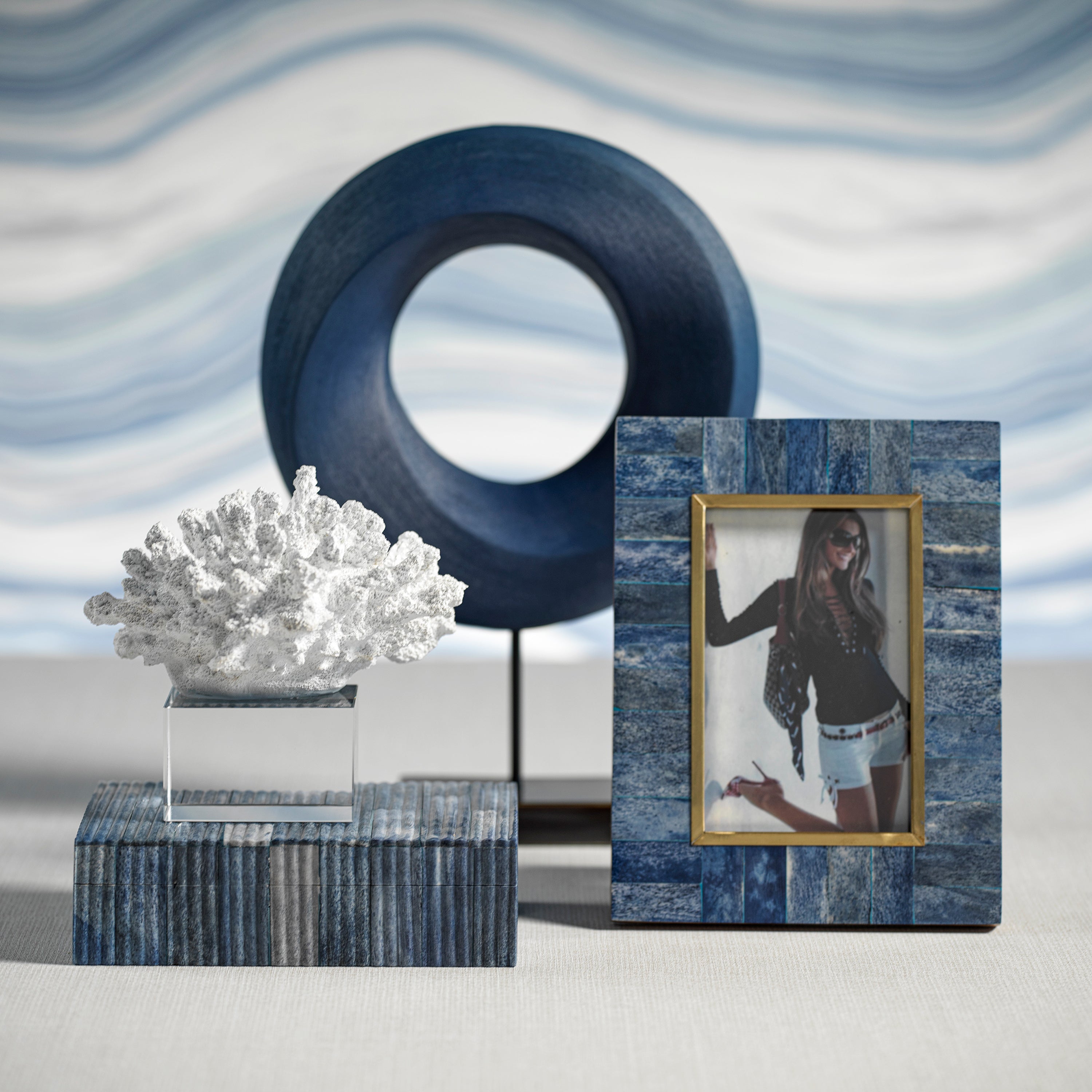 Zodax Prato Blue Bone Photo Frame- 5" x 7" – Design Shop By Shell