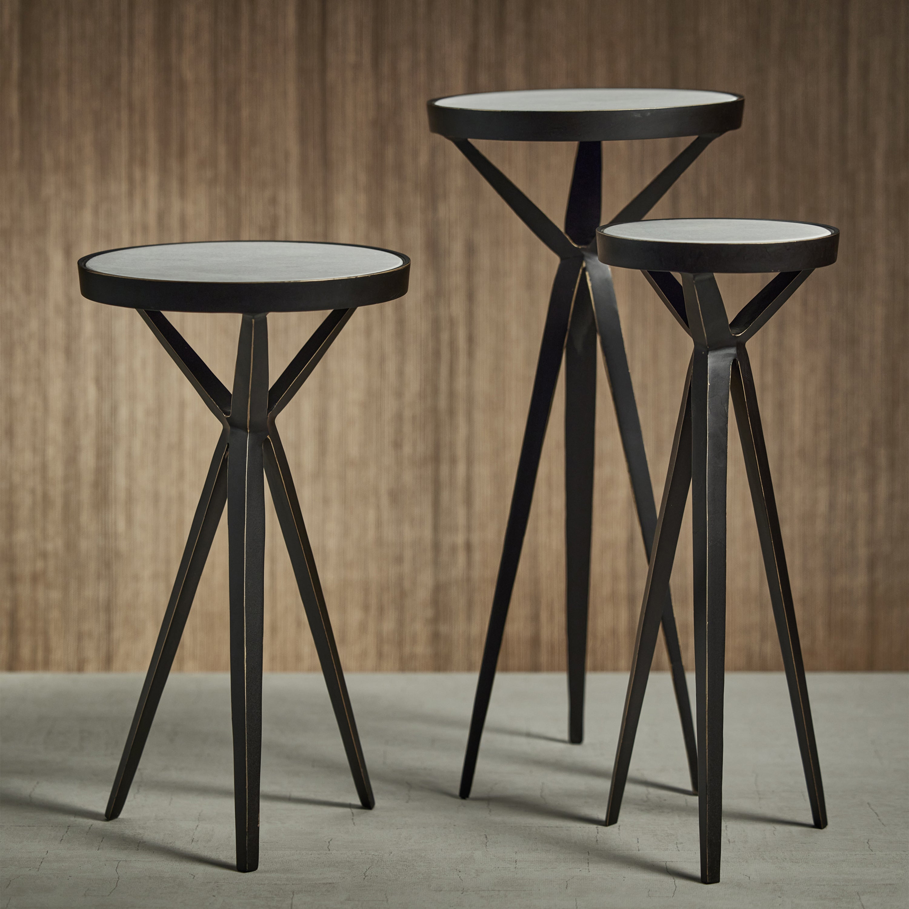 Zodax Adhara Aluminum Cocktail Table with Marble Top, 11" x 23.5 ...