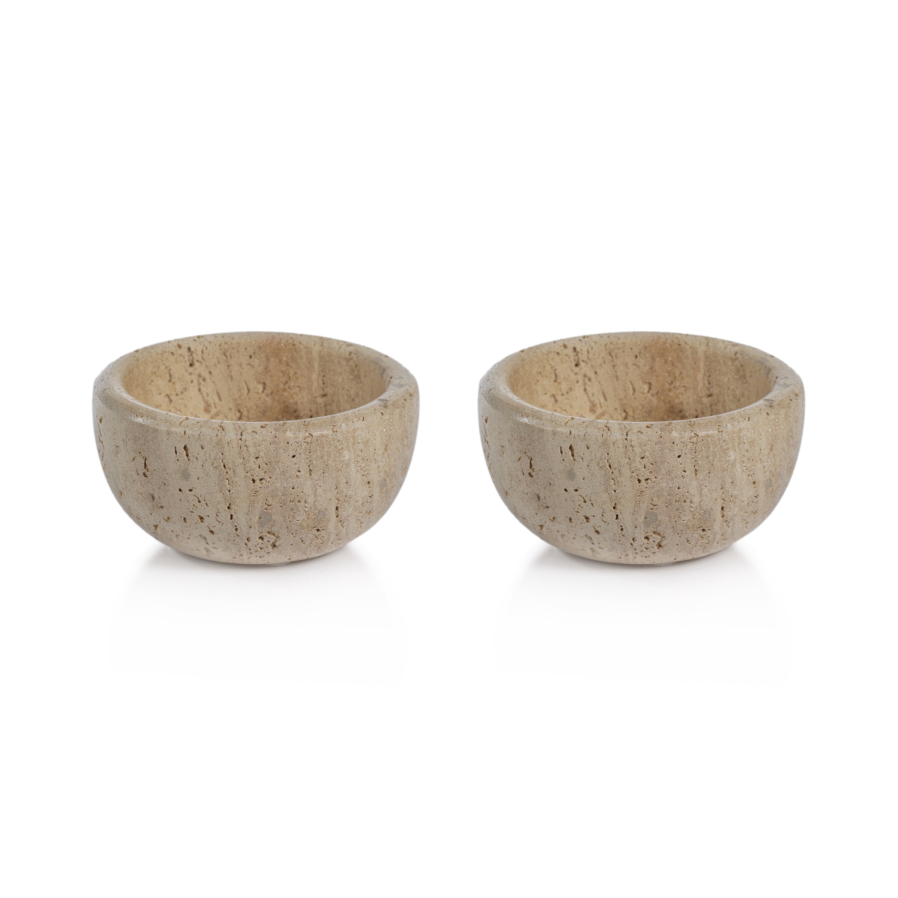 Zodax Sulu MultiServe Beige Travertine Bowls, 4", Set of 2 – Design ...