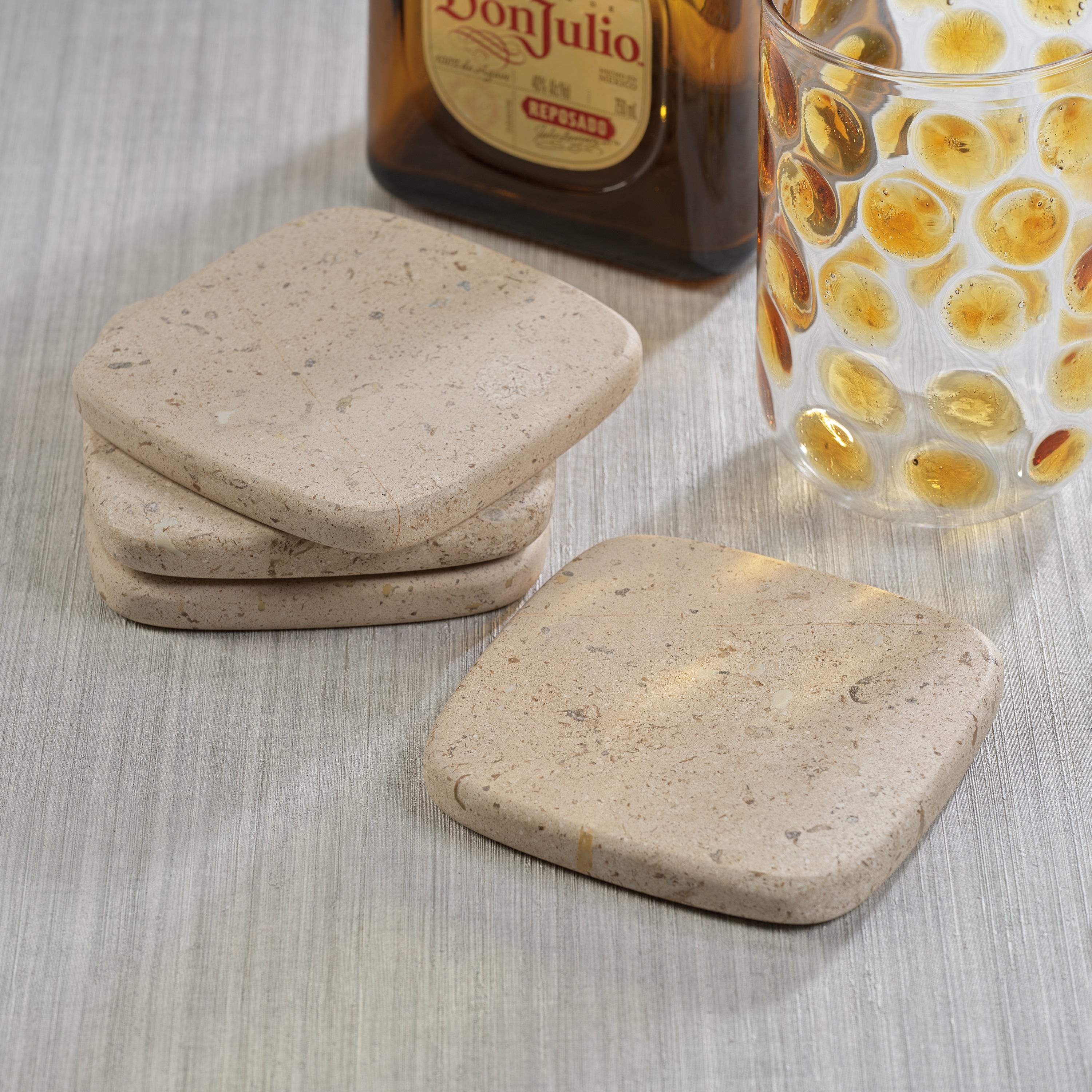 Zodax Foru Travertine Stone Coasters, Set of 4 – Design Shop By Shell