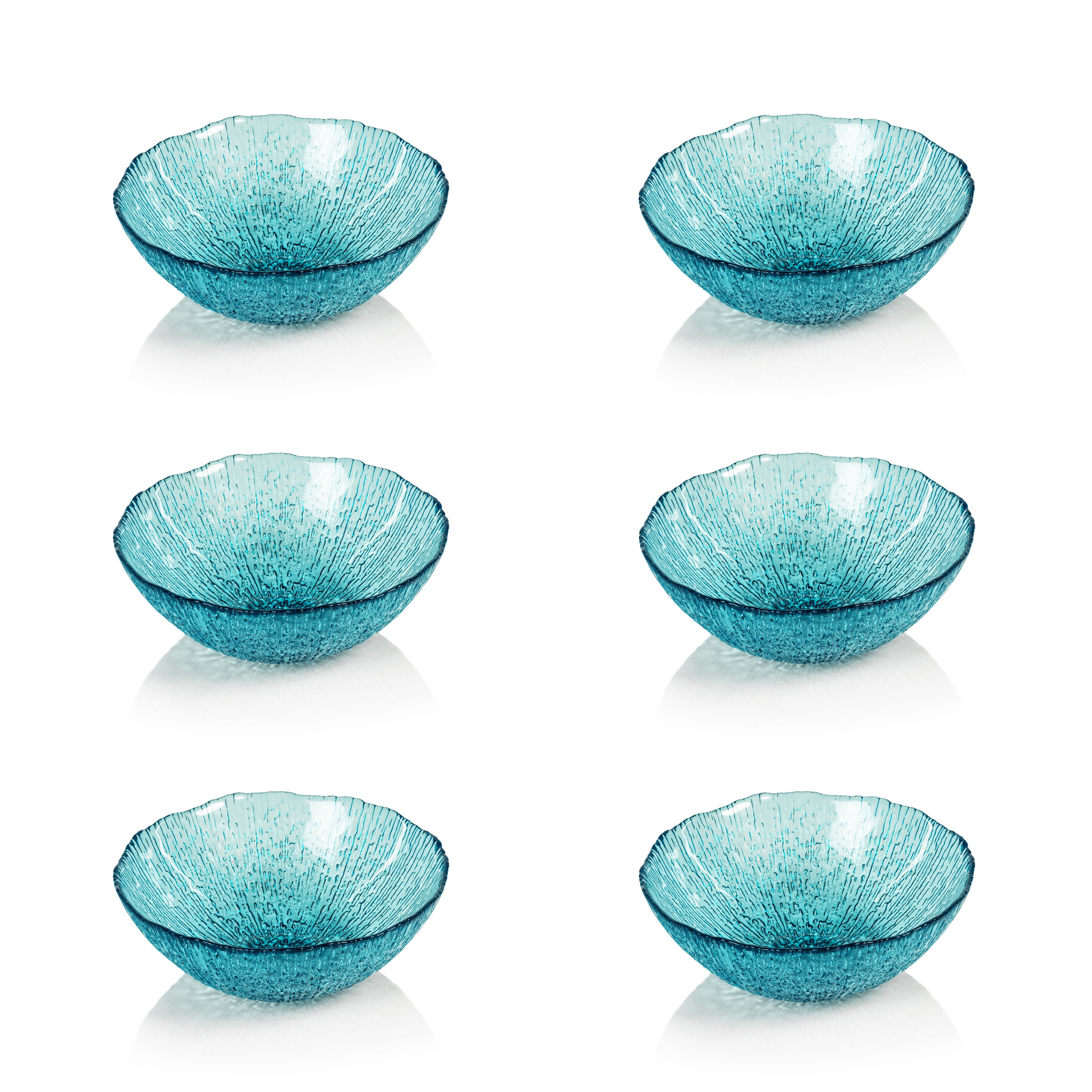Zodax Exuma Aqua Blue Glass Bowls, Set of 6. – Design Shop By Shell