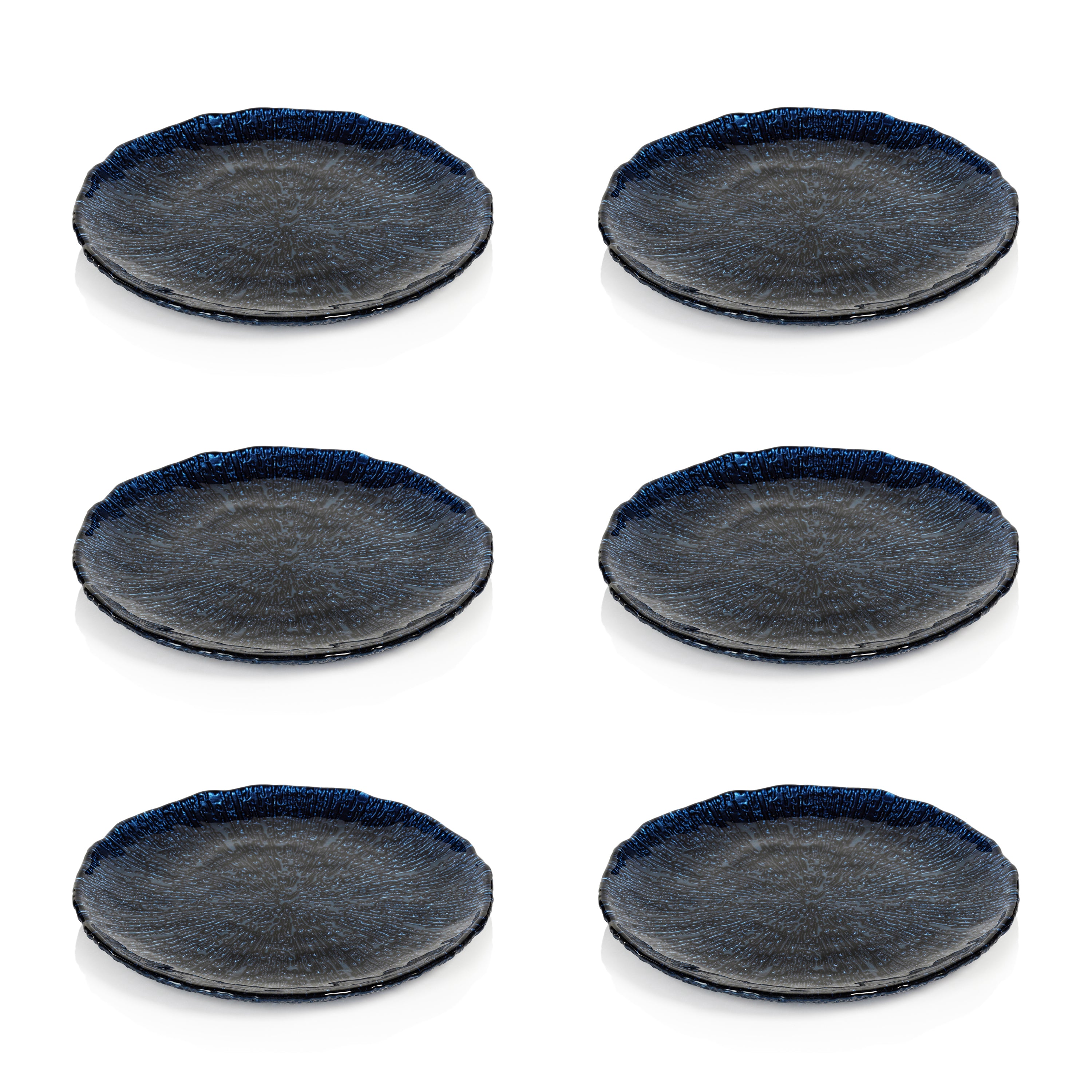 Zodax Exuma 8.5" Cobalt Blue Glass Plates, Set of 6 – Design Shop By Shell