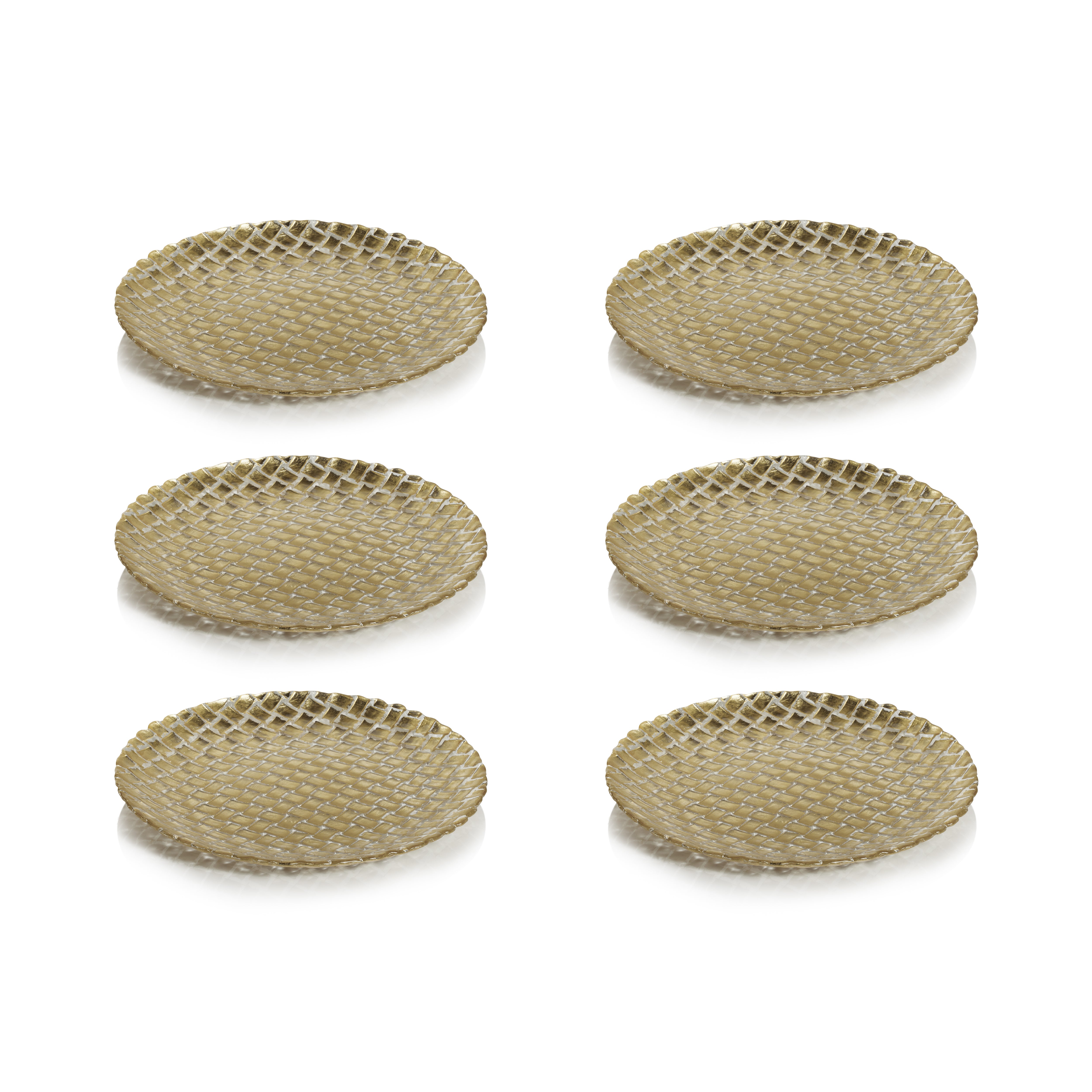 Zodax Nova Braided Gold Glass Plates, 8.25", Set of 6 – Design Shop By ...