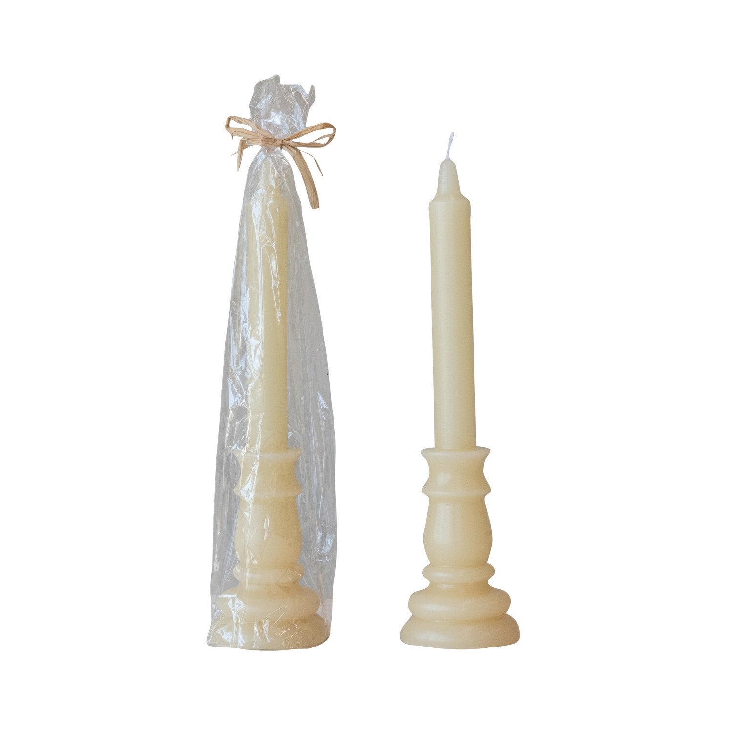 Design Shop Unscented Taper in Taper Holder Shaped Candle – Design Shop ...